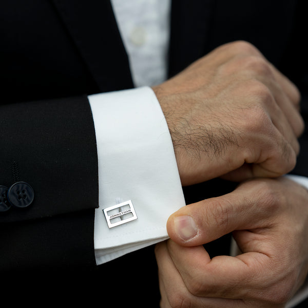Personalised Silver Name Cufflinks - Potiega